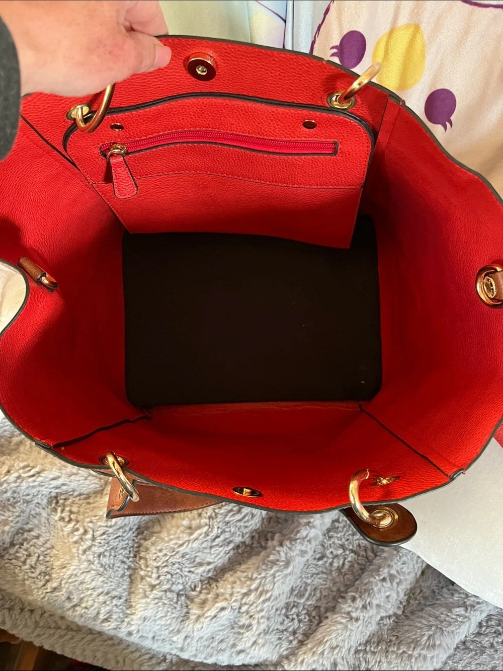 Bags | Brown And Red Womens Twopiece Shoulder Bag Set | Poshmark